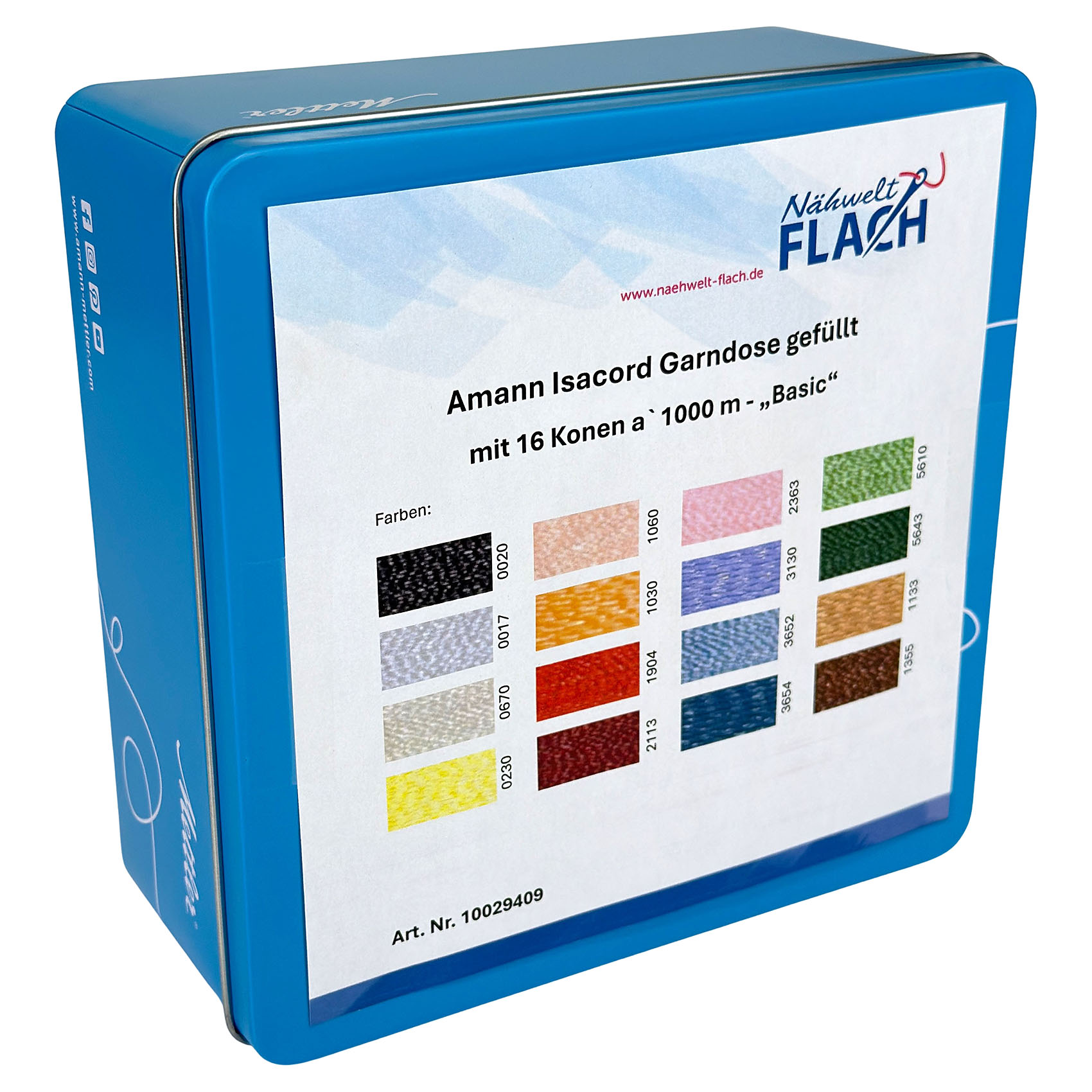 Amann Mettler Garndose Isacord (Basic Farben / 1000 m / 16 Konen ...